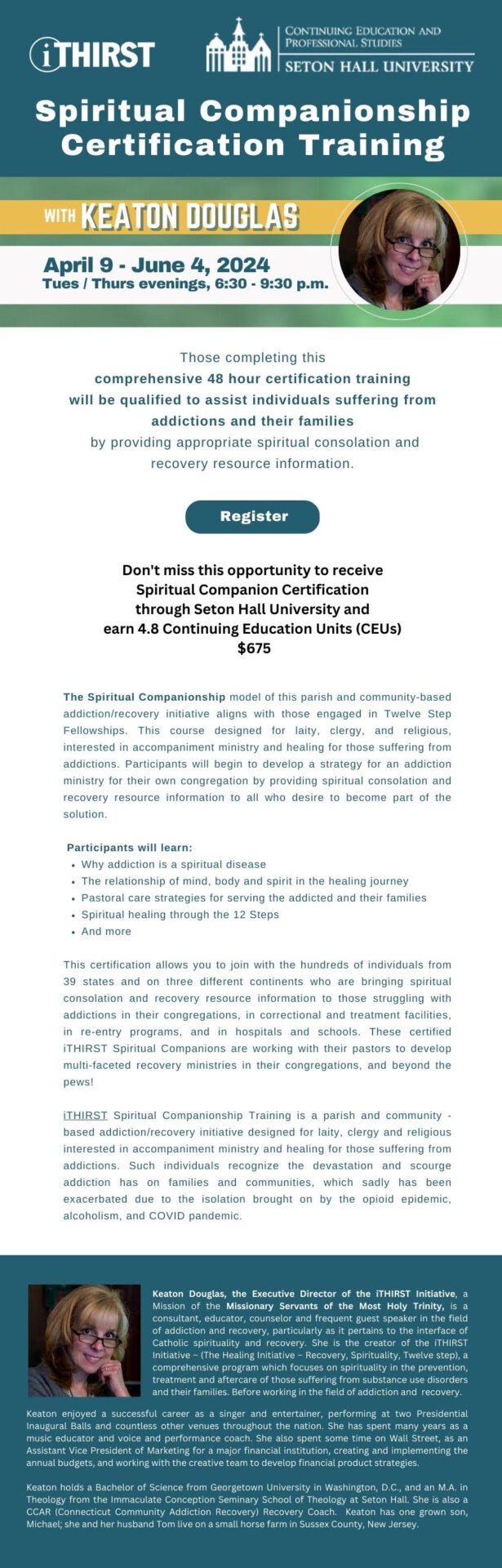 The iTHIRST Initiative in conjunction with Seton Hall University ...